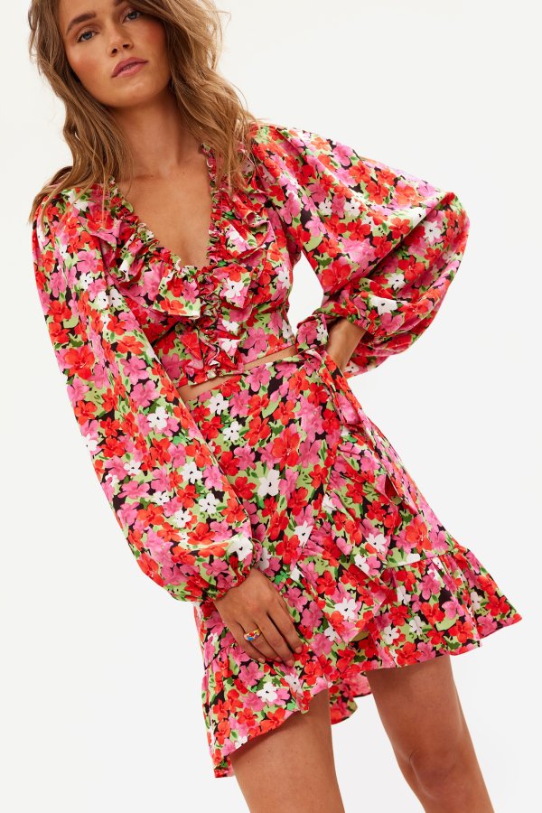 Rode top met bloemenprint | Loavies