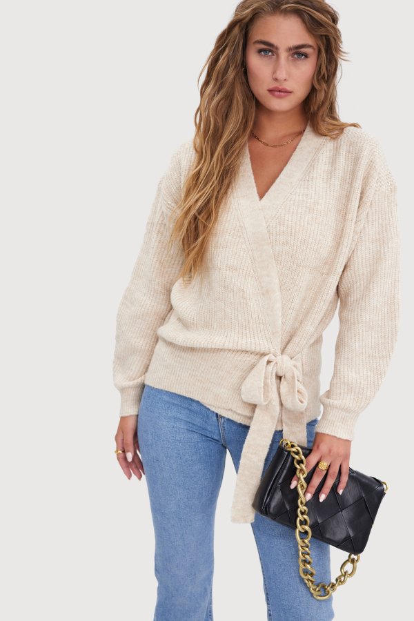 Loavies beige overslag vest | Loavies