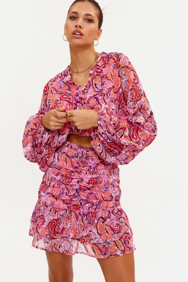 Roze rok met paisleyprint | Loavies