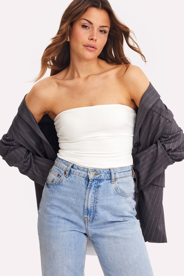 Top blanco sin tirantes | Loavies