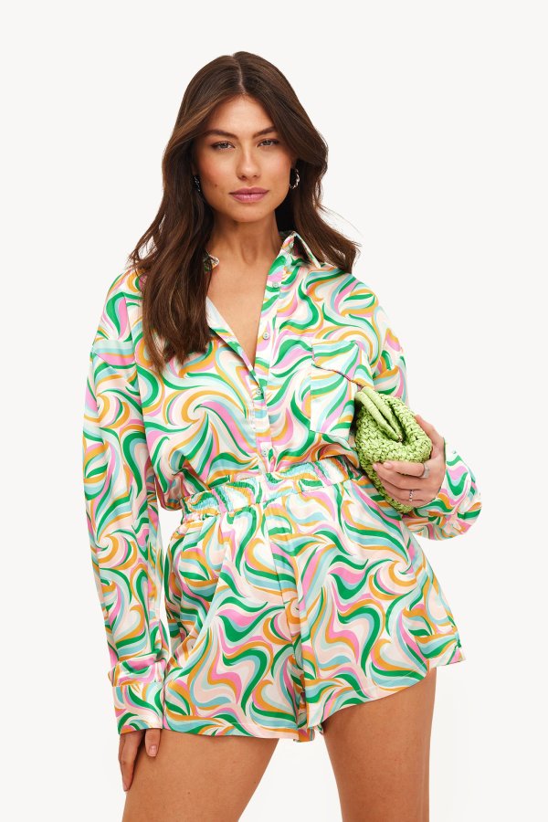 Offwhite blouse met grafische print | Loavies