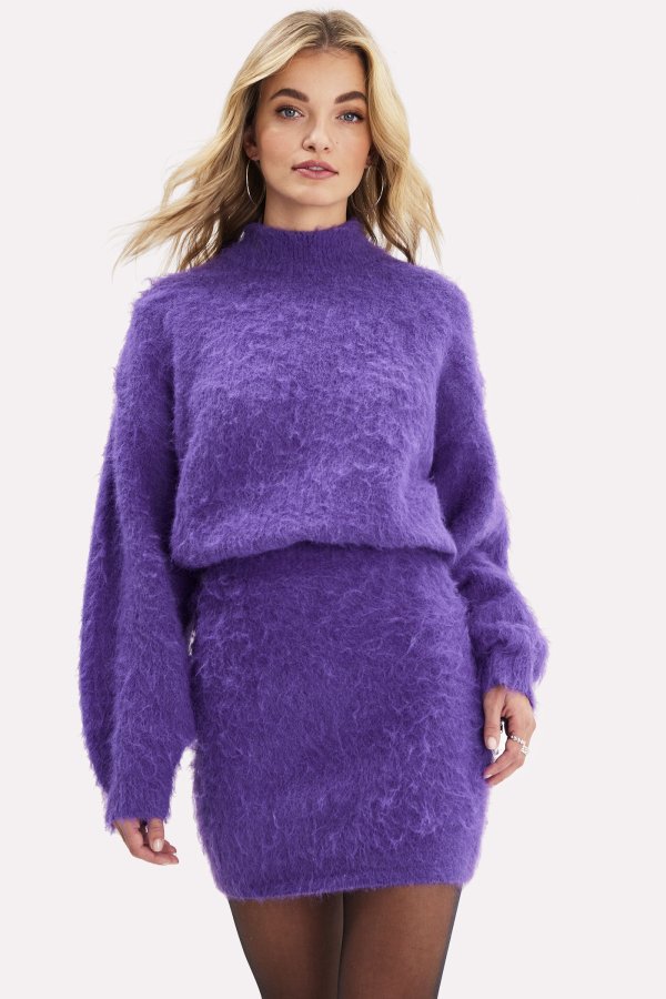 Paarse fluffy rok | Loavies