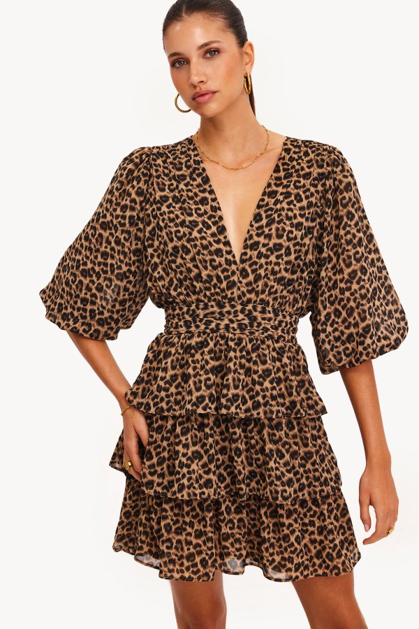 Robe noire à imprimé léopard | Loavies