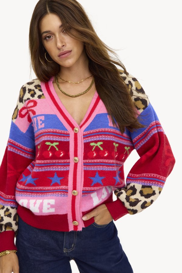 Rood vest met jacquard print | Loavies