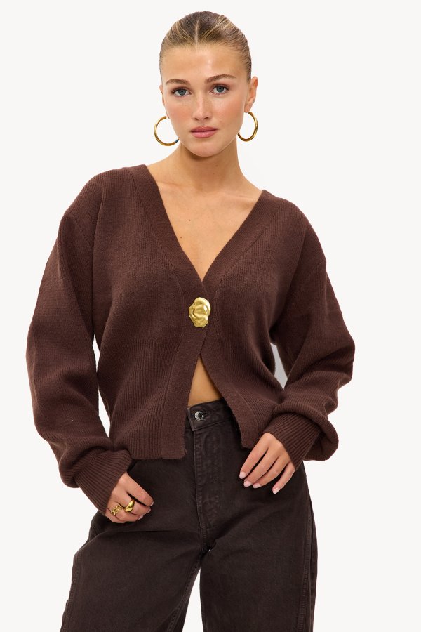 Bruin vest met gouden detail | Loavies