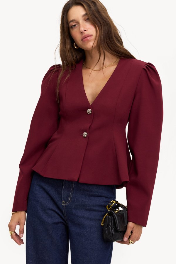 Dark red blazer | Loavies