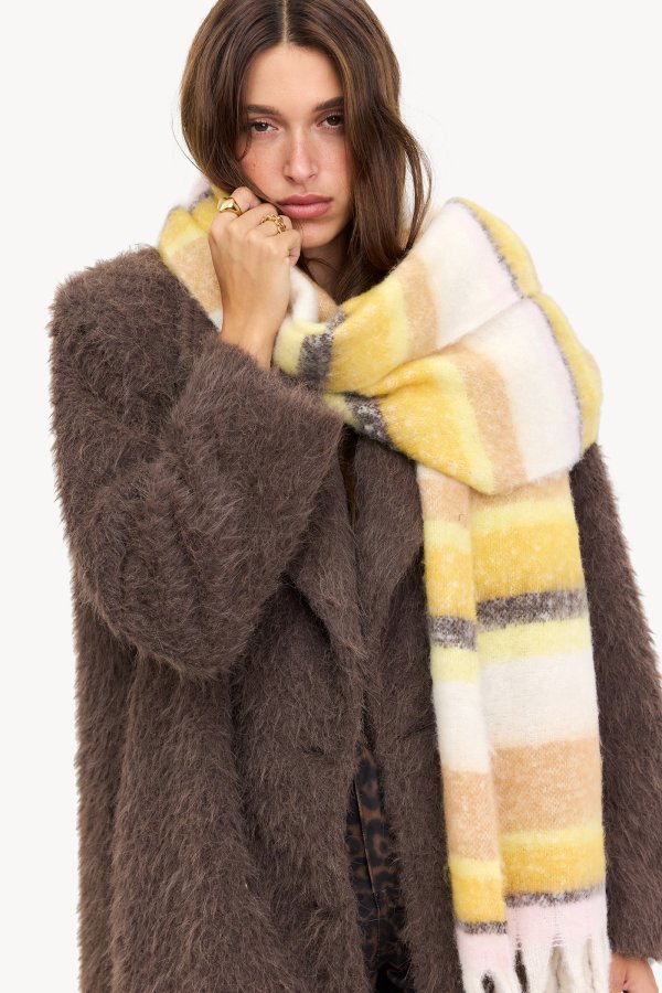 Light yellow scarf with stripes | Loavies