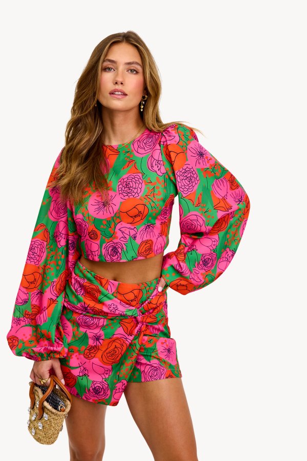 Rode top met bloemenprint | Loavies