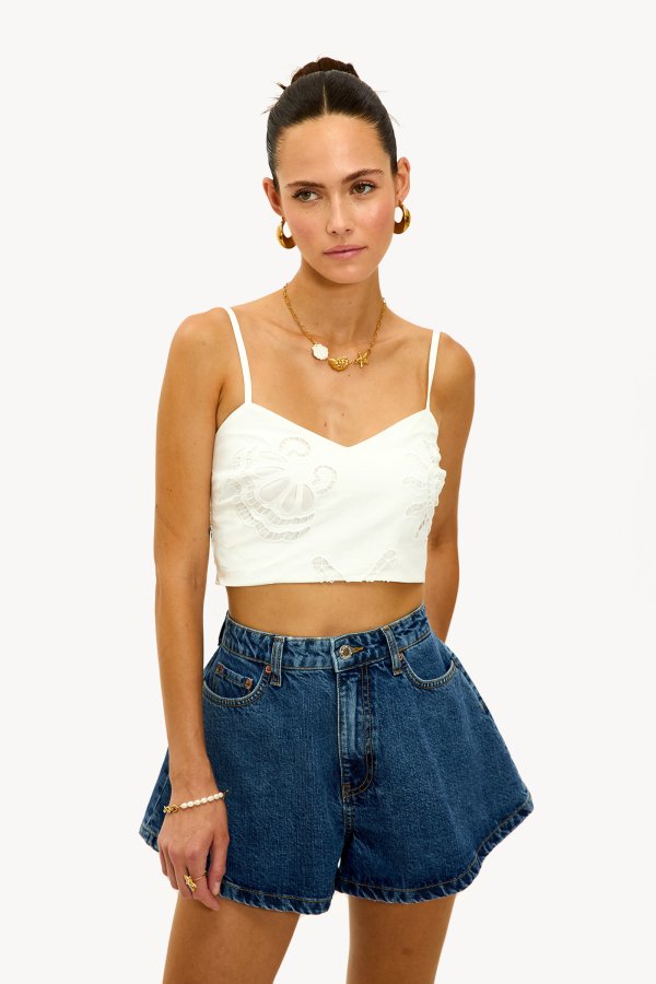 Witte croptop | Loavies