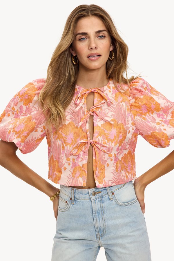 Roze top met strikken | Loavies