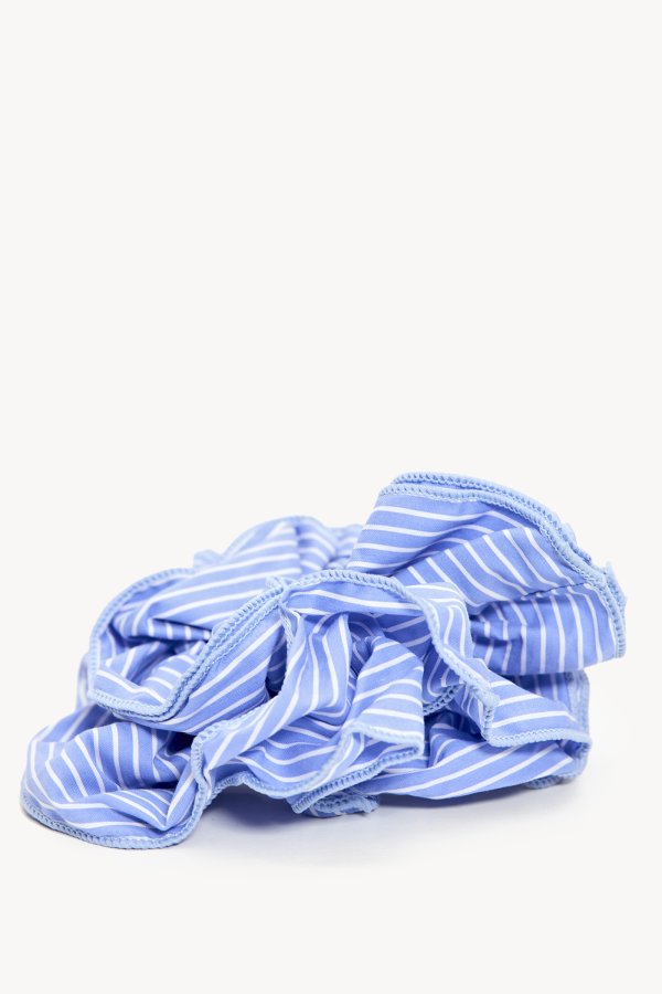 Blauwe scrunchie met strepen | Loavies