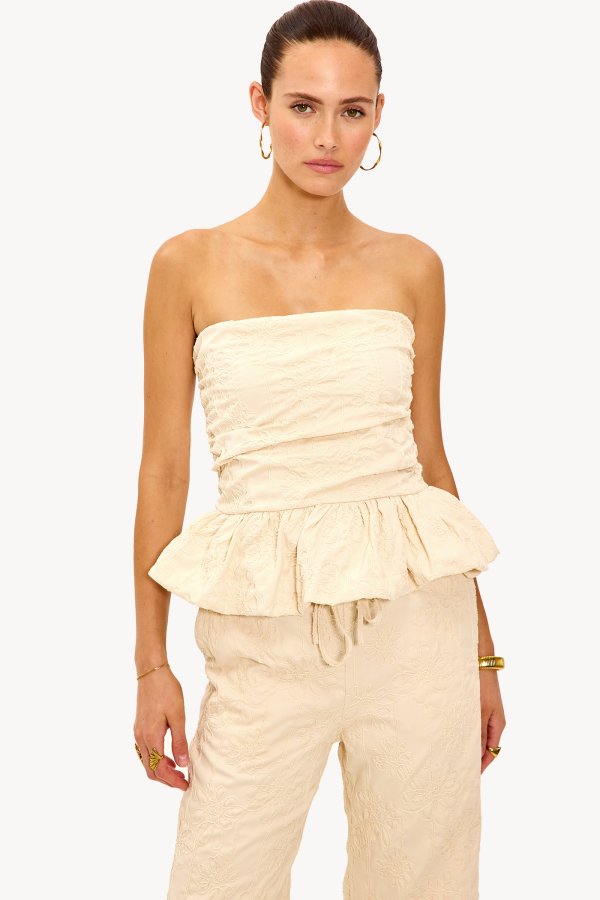 Ecrukleurige top | Loavies